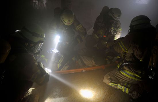 Firemen Doing Ants Exercise Respiratory Emergency Editorial Stock Photo ...