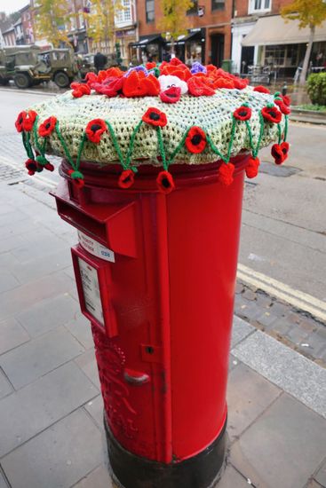 Poppy Themed Post Box Topper Made Editorial Stock Photo - Stock Image ...