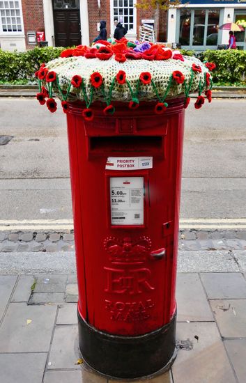 Poppy Themed Post Box Topper Made Editorial Stock Photo - Stock Image ...