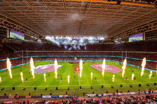 General View Principality Stadium Pyrotechnics Before Editorial Stock ...