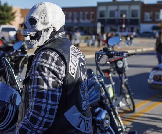 Member Gunfighters Motorcycle Club Wears Skull Editorial Stock Photo ...