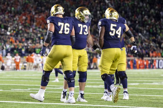 Notre Dame Offensive Line Celebrates Touchdown Editorial Stock Photo ...