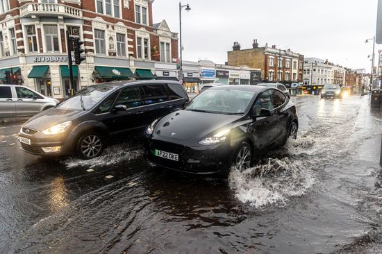 Drivers Brave Flash Flooding Putney High Editorial Stock Photo - Stock ...