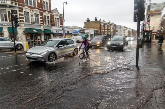 Drivers Brave Flash Flooding Putney High Editorial Stock Photo - Stock ...