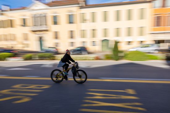 Woman Rides Bike During Ecological Sunday Editorial Stock Photo - Stock ...