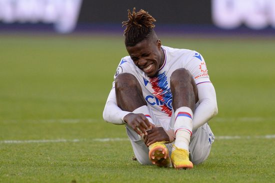 Wilfried Zaha Crystal Palace Pain During Editorial Stock Photo - Stock ...