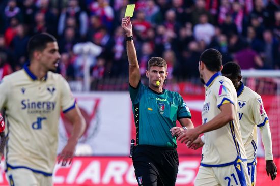Francesco Cosso Referee Shows Yellow Card Editorial Stock Photo - Stock ...