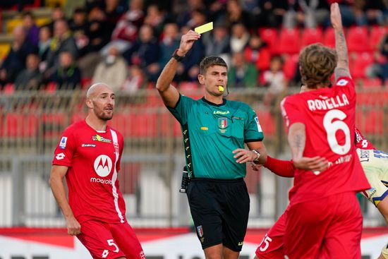 Francesco Cosso Referee During Italian Championship Editorial Stock ...