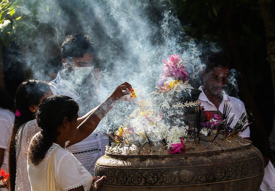 Buddhist Devotees Engages Religious Activities On Editorial Stock Photo ...
