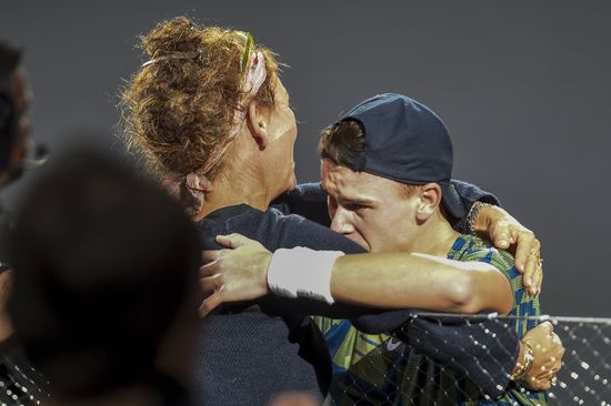 Denmarks Holger Rune Celebrates His Parents Editorial Stock Photo ...