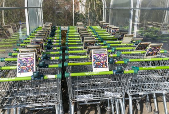 Waitrose Supermarket Shopping Trolleys Saxmundham Suffolk Editorial ...