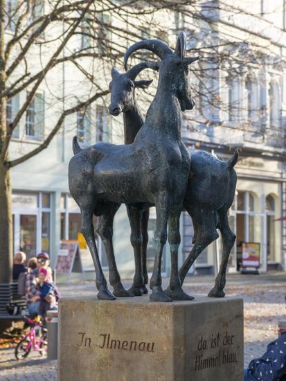 Goat Fountain Bronze Sculpture Two Goats Editorial Stock Photo - Stock ...