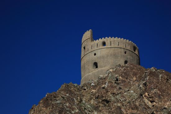 Old Watchtower Above Old Town Mutrah Editorial Stock Photo - Stock ...