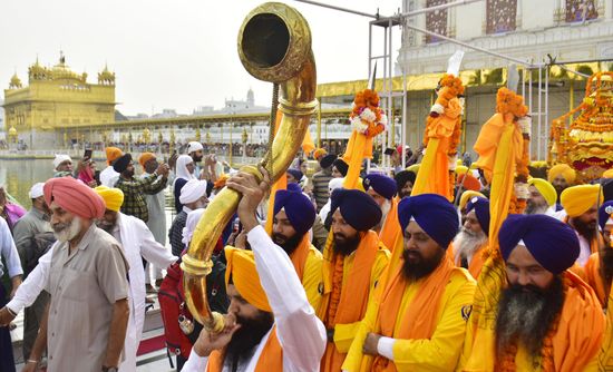 Sikh Devotee Play Musical Instrument During Editorial Stock Photo ...