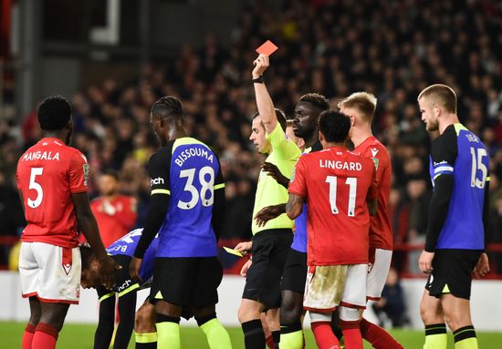 Referee Peter Bankes Shows Orel Mangala Editorial Stock Photo - Stock ...