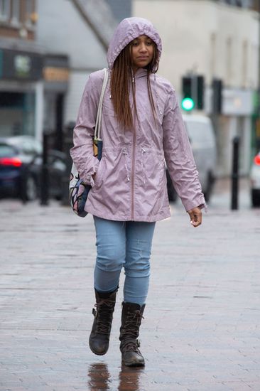 Woman Out Wet Weather Tonbridge High Editorial Stock Photo - Stock ...