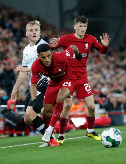 Calvin Ramsay Liverpool Louie Sibley Derby Editorial Stock Photo ...