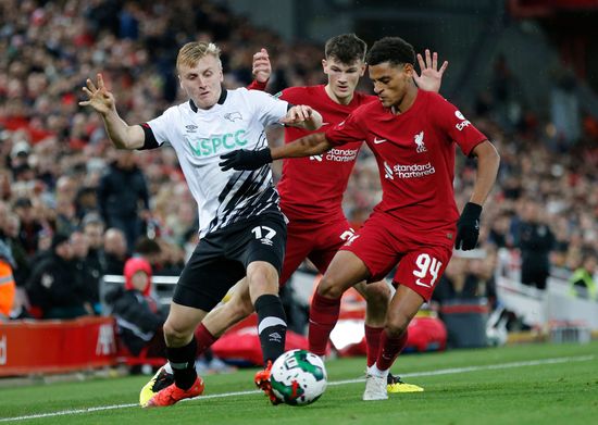 Calvin Ramsay Liverpool Louie Sibley Derby Editorial Stock Photo ...