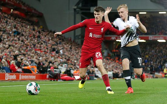 Calvin Ramsay Liverpool Louie Sibley Derby Editorial Stock Photo ...