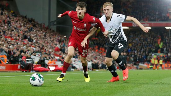 Calvin Ramsay Liverpool Louie Sibley Derby Editorial Stock Photo ...