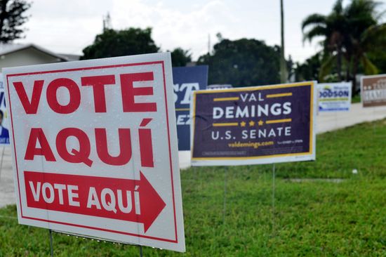 Vote Here Signs Displayed Polling Precinct Editorial Stock Photo ...
