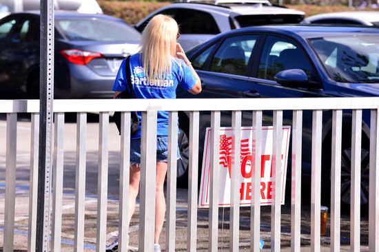 Vote Here Signs Displayed Polling Precinct Editorial Stock Photo ...