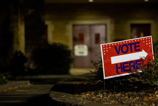 Vote Here Signs Seen Outside Precincts Editorial Stock Photo - Stock ...