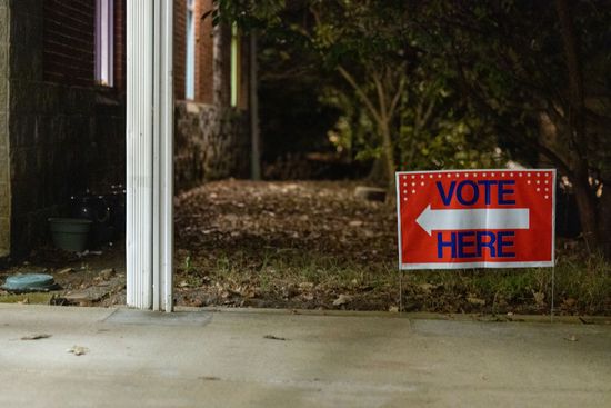 Vote Here Signs Seen Outside Precincts Editorial Stock Photo - Stock ...