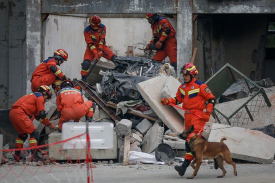 Members Beijing Fire Rescue Corps During Editorial Stock Photo - Stock ...