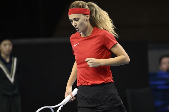 Belgian Maryna Zanevska Pictured During Tennis Editorial Stock Photo ...