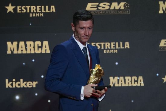 Fc Barcelonas Striker Robert Lewandowski Poses Editorial Stock Photo ...