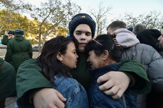 Russian Conscript Bids Farewell His Relatives Editorial Stock Photo ...