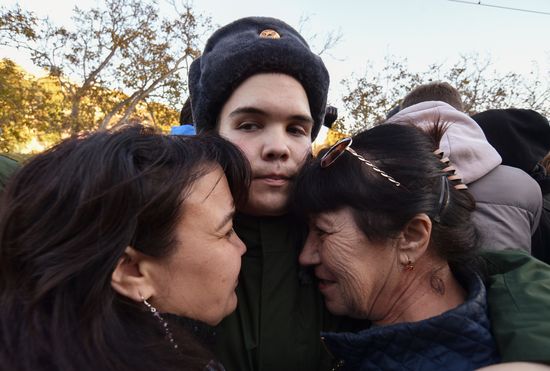 Russian Conscript Bids Farewell His Relatives Editorial Stock Photo ...