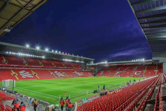 General View Inside Anfield Stadium During Editorial Stock Photo