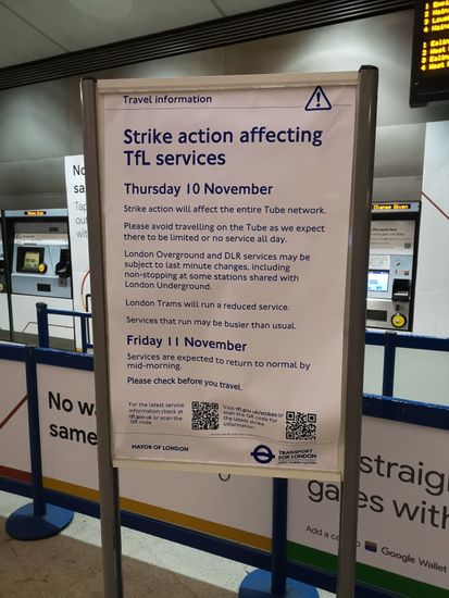 Tfl Strike Information Sign Editorial Stock Photo - Stock Image ...