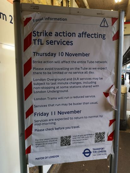 Tfl Strike Information Sign Editorial Stock Photo - Stock Image ...