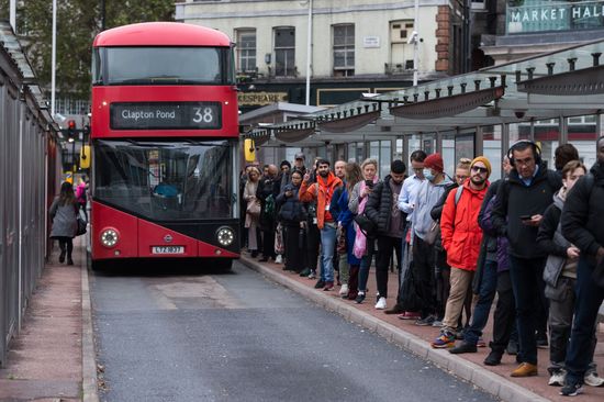 Commuters Form Long Queues Buses Outside Editorial Stock Photo - Stock ...