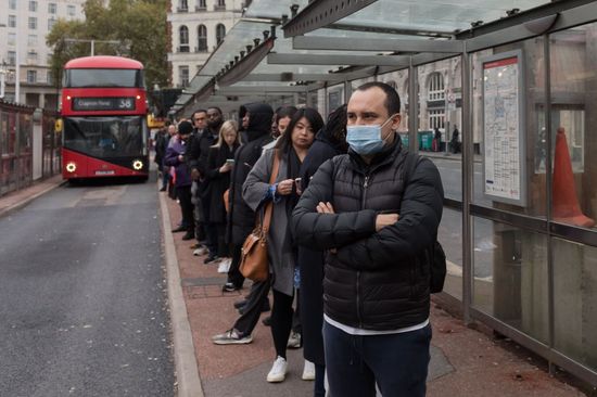 Commuters Form Long Queues Buses Outside Editorial Stock Photo - Stock ...
