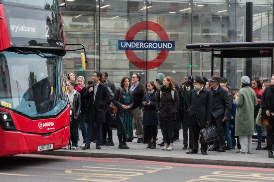 Commuters Form Long Queues Buses Outside Editorial Stock Photo - Stock ...