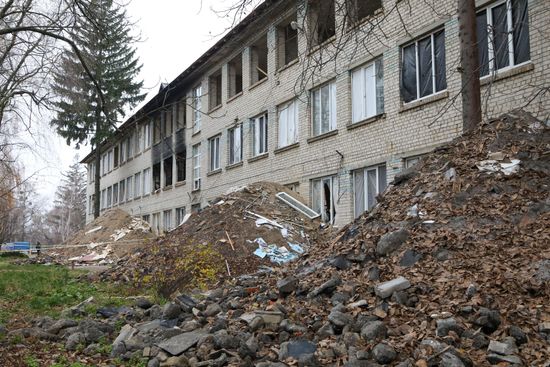 Heaps Sand Piled Outside Building Destroyed Editorial Stock Photo ...