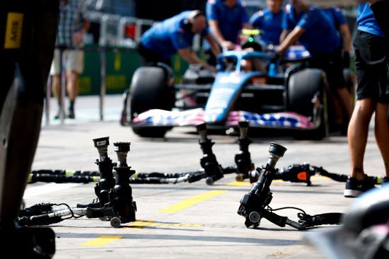 Pitstop Wheel Guns Alpine F1 Team Editorial Stock Photo - Stock Image ...