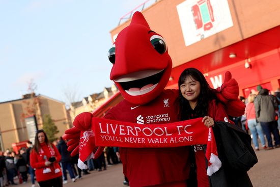 Fans Pose Pictures Liverpool Mascot Mighty Editorial Stock Photo ...