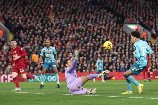 Liverpool Goalkeeper Alisson Becker Saves Shot Editorial Stock Photo ...