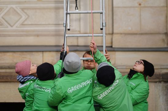 Activists Greenpeace Set Ladder German Ministry Editorial Stock Photo - Stock Image | Shutterstock