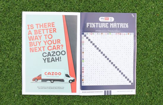 Cazoo Advert Match Day Programme Editorial Stock Photo - Stock Image ...