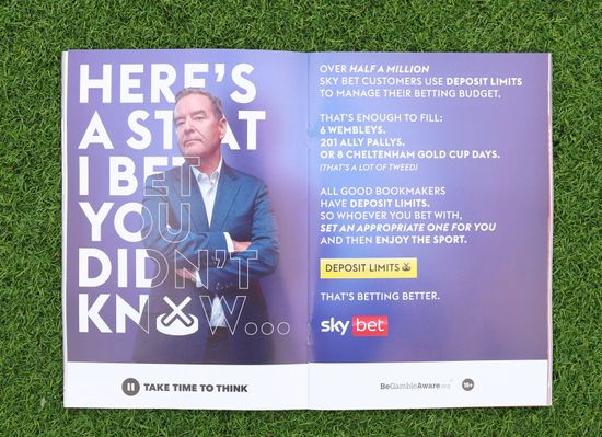 Skybet Advert Match Day Programme Editorial Stock Photo - Stock Image ...