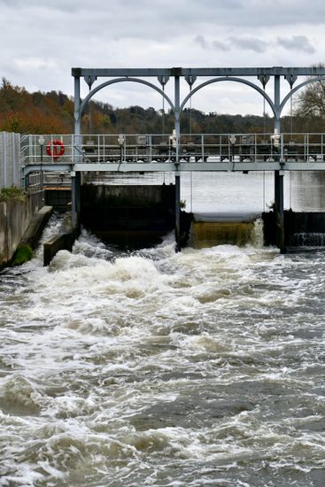 Sluice Gates Opened Marsh Lock By Editorial Stock Photo - Stock Image ...