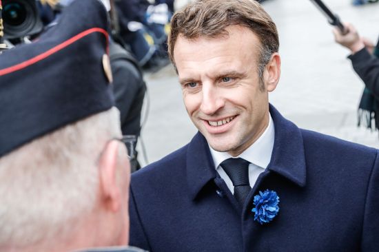 President Emmanuel Macron Speaks Ancient Soldier Editorial Stock Photo ...