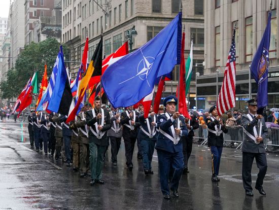People Carrying Flags Representing Nato Countries Editorial Stock Photo ...