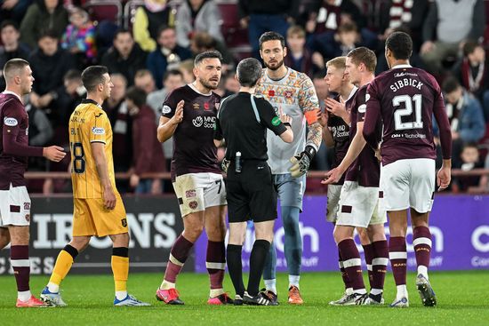 Red Card Hearts Players Surround Referee Editorial Stock Photo - Stock ...